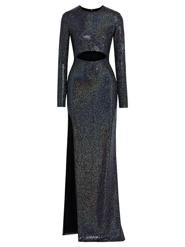 THE SEI Cutout Sequined Gown - Black