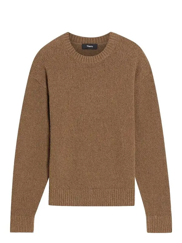 Theory Bouclé-knit Cotton-blend Sweater - Light Brown