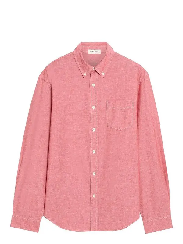 ALEX MILL Mill Cottonchambray Shirt - Red