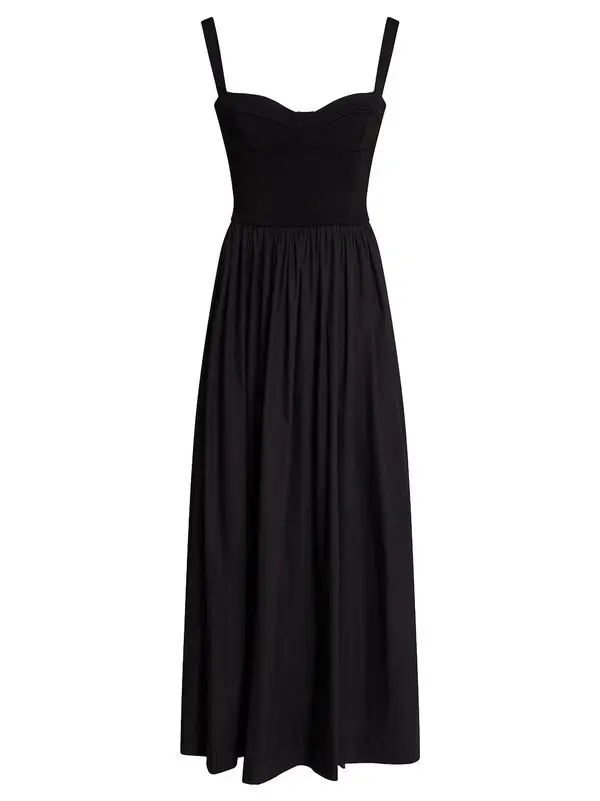 ESSE STUDIOS Poplin And Stretch-knit Maxi Dress - Black