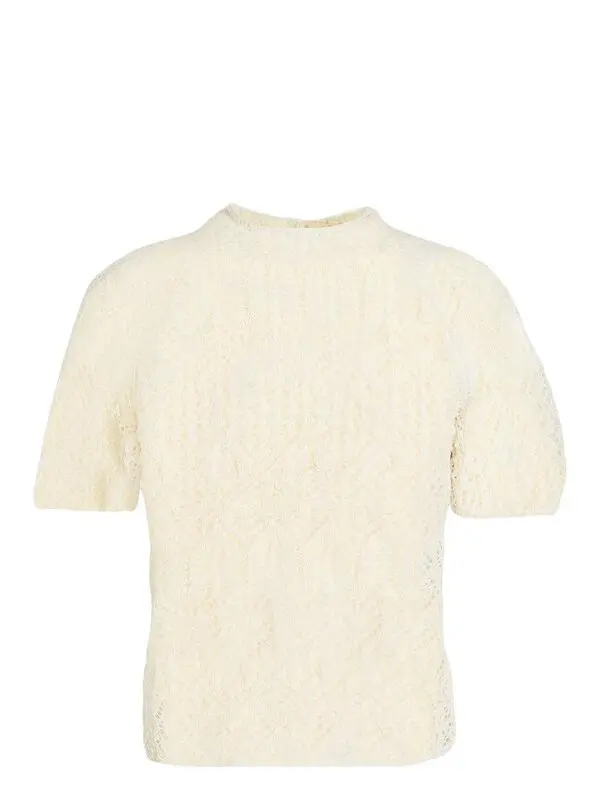 Zimmermann Crochet-knit T-shirt - Ivory