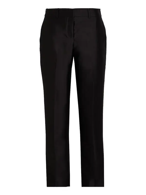 Zimmermann Wool And Silk-blend Straight-leg Pants - Black