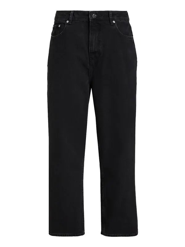 GANNI Cropped High-rise Straight-leg Jeans - Black