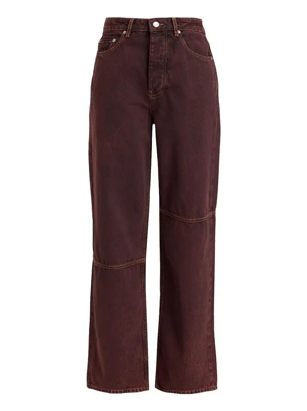 GANNI High-rise Straight-leg Jeans - Chocolate