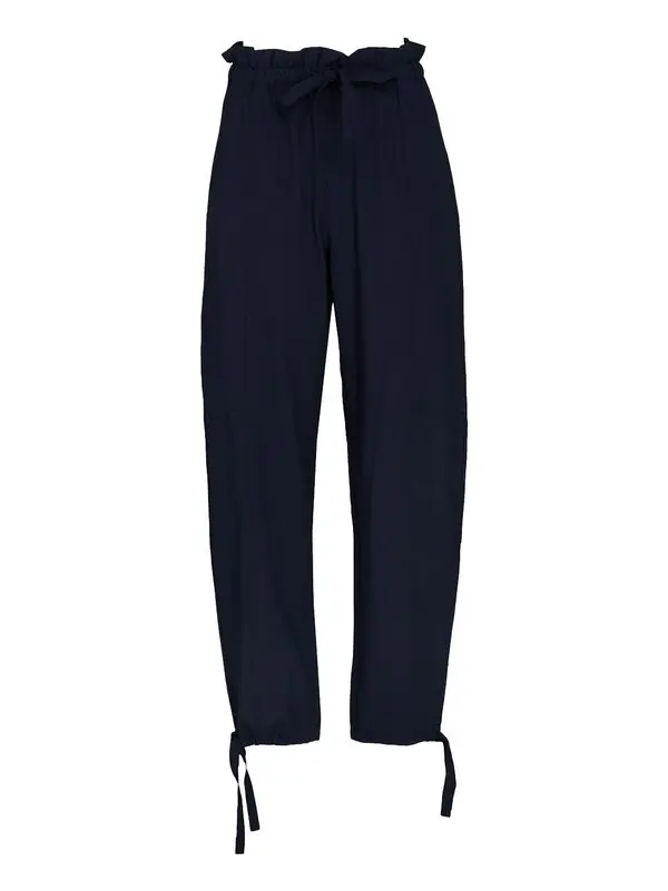 GANNI Twill Tapered Pants - Navy