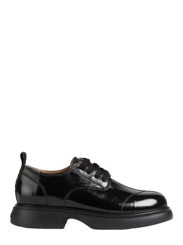 GANNI Glossed Brogues - Black