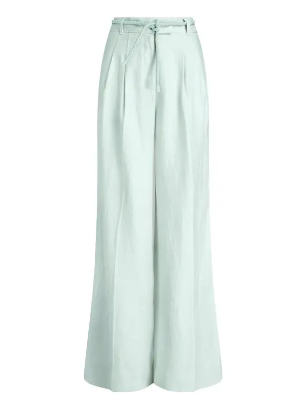 Zimmermann Linen Wide-leg Pants - Mint