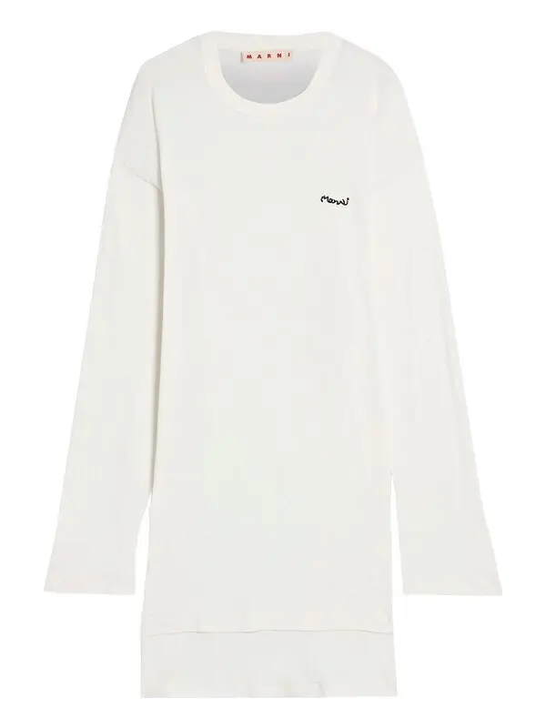 Marni Embroidered Cotton-blend Sweater - White