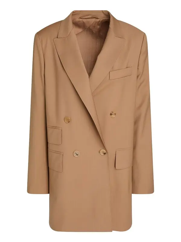 Max Mara Nebbie Double-breasted Wool Blazer - Camel