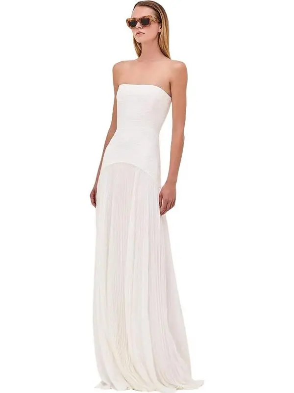 Alexis Sunniva Strapless Gown - White