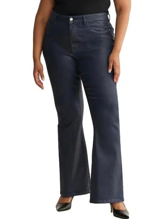 Warp + Weft Nao Coated High-waist Bootcut Jeans - Coated Shallows