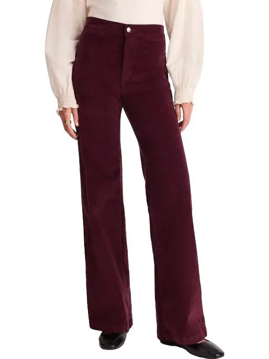 Madewell Wide Leg Corduroy Pants - Dark Pomegranate