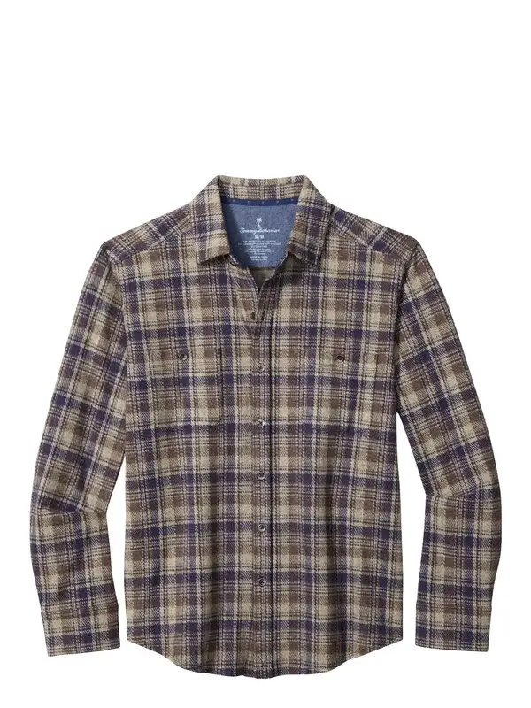 Tommy Bahama Fireside Tahoe Plaid Flannel Button-up Shirt - Abbey Stone