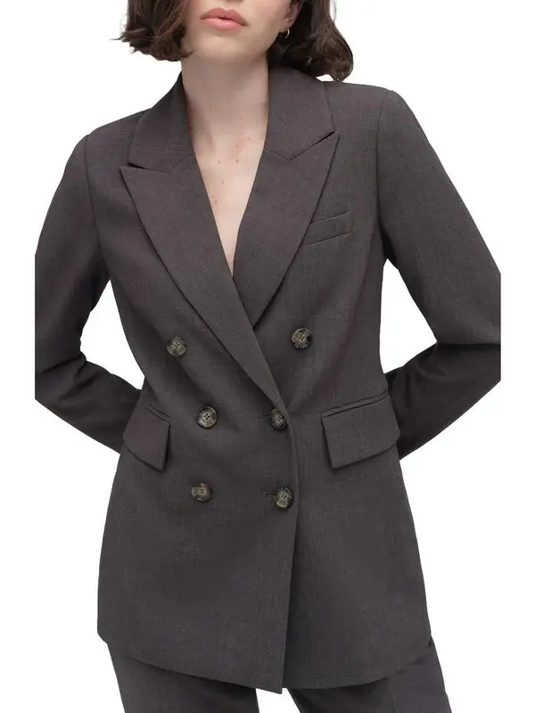 FAVORITE DAUGHTER The Phoebe Double Breasted Blazer - Grey Suiting