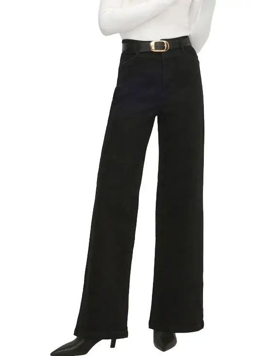 FAVORITE DAUGHTER The Mischa High-waist Wide-leg Jeans - Onyx