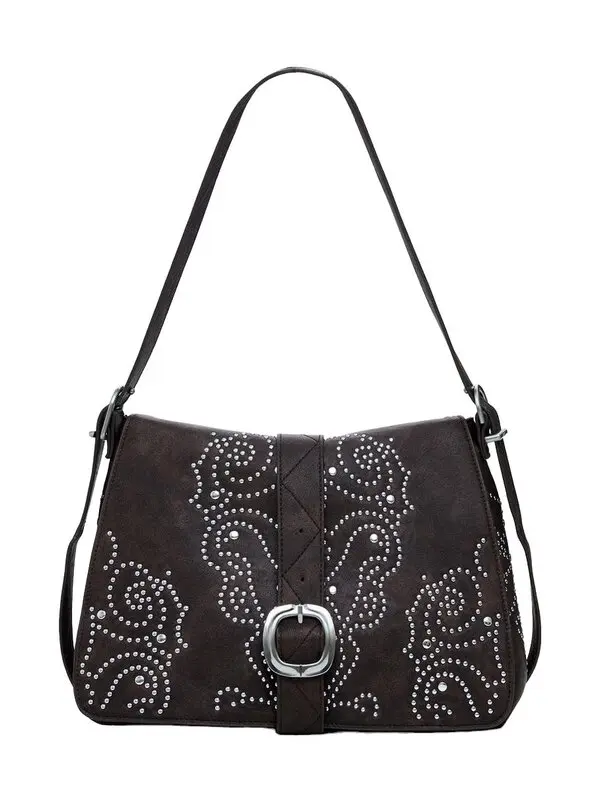 Desigual Studded Crossbody Bag - Dark Brown
