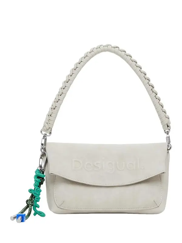 Desigual Faux Leather Crossbody Bag - Light Gray