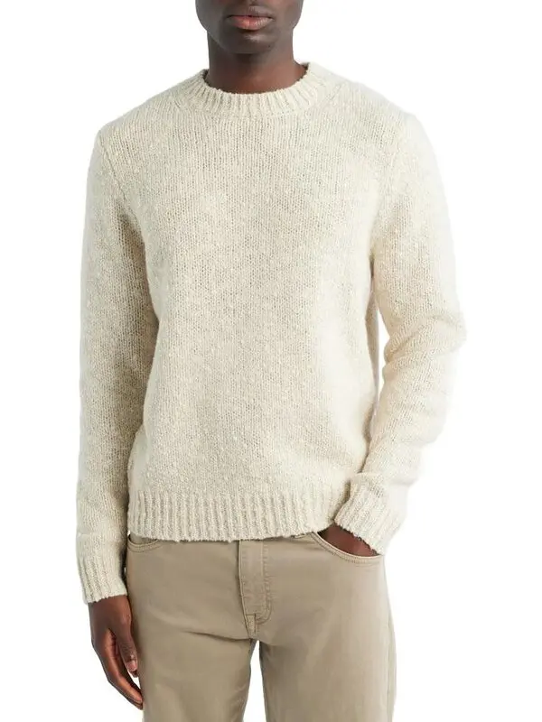 Nordstrom Italian Merino Wool Blend Crewneck Sweater - Ivory Eggnog