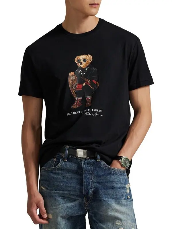 Polo Ralph Lauren Classic Fit Polo Bear Graphic T-shirt - Polo Black/holiday Bear