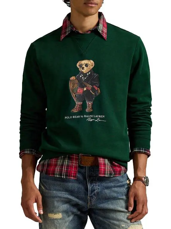 Ralph Lauren Polo Bear Fleece Sweatshirt - Fa25 Moss Agate Holiday Bear