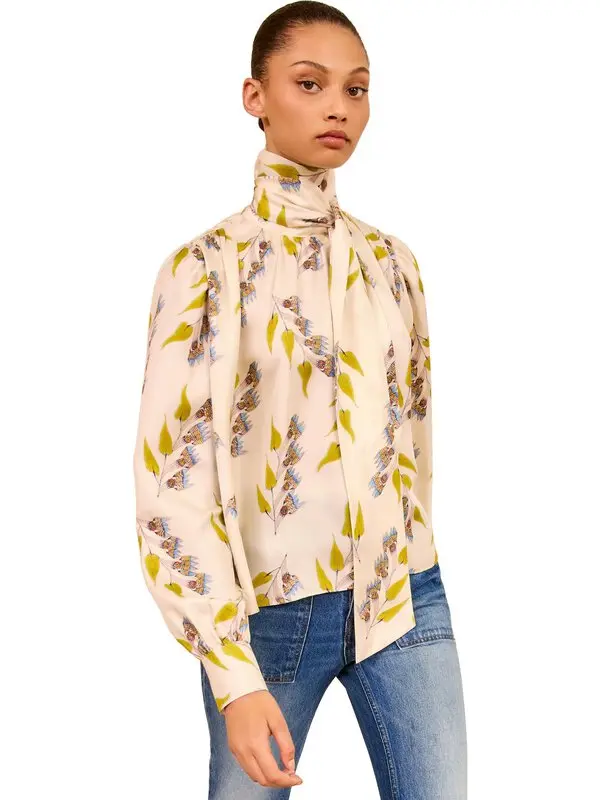 Ulla Johnson Ornament Tie Neck Blouse - Infinite Flower