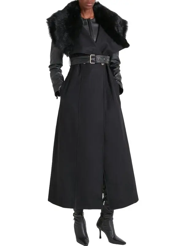 TEMPERLEY LONDON Sovereign Wool Coat - Black