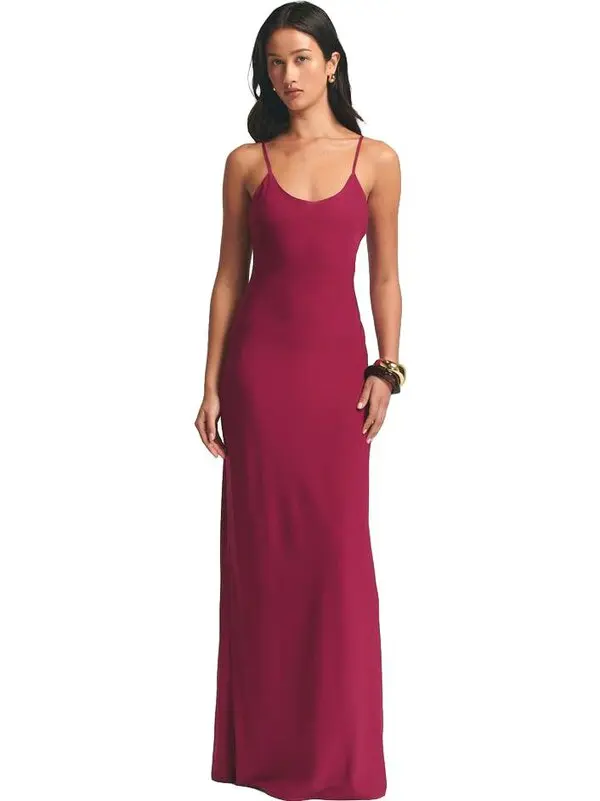 ST MRLO Gemma Slip Maxi Dress - Burgundy