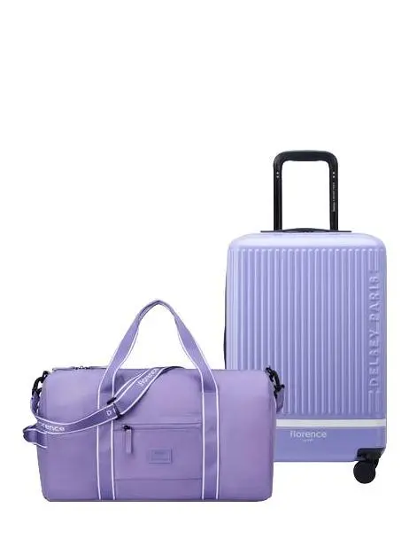 FLORENCE BY MILLS Spin Me Away Expandable Carry-on Spinner & Sweet Escape Duffel 2 Piece Set - Lavender