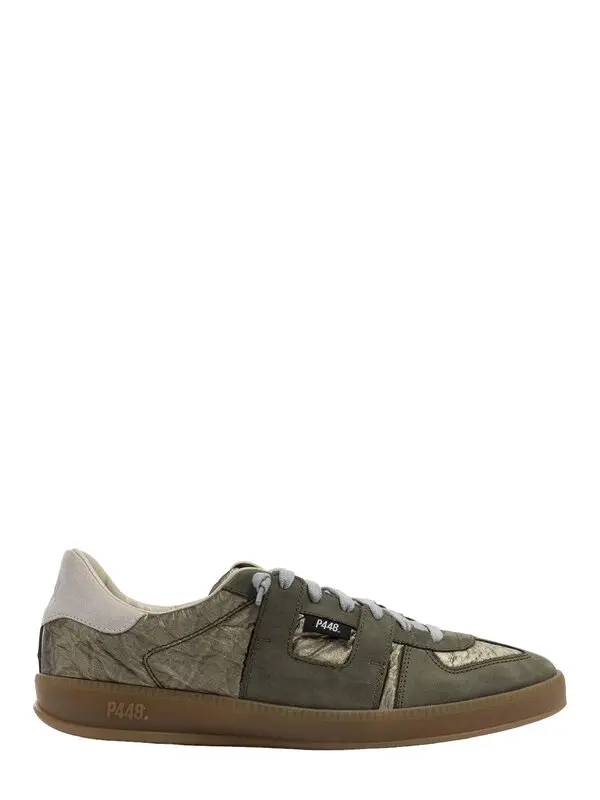 P448 Monza Leather & Suede Sneakers - Galaxy Army Green