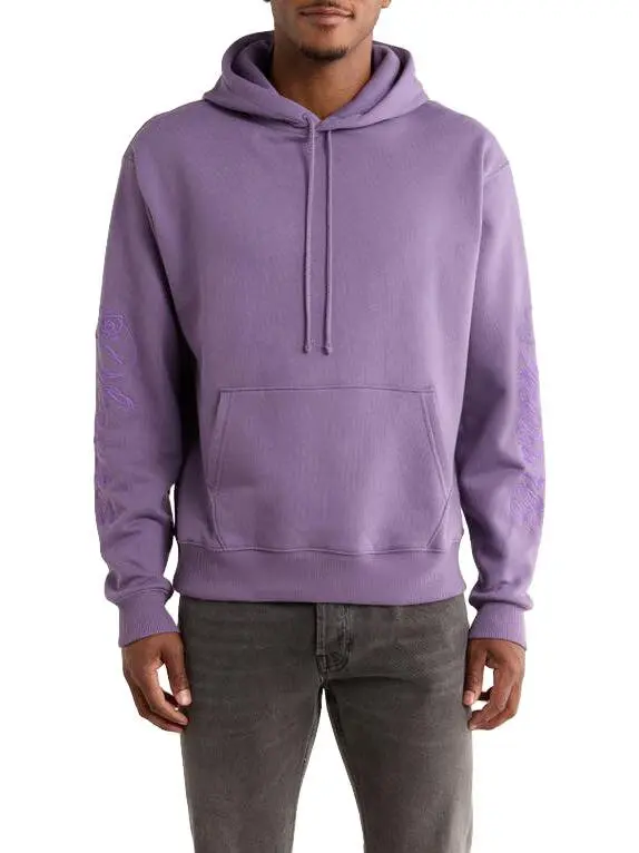 PLEASURES Scrawl Cotton Blend Hoodie - Eggplant