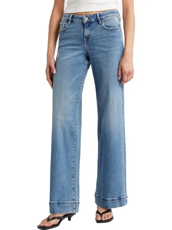 HIDDEN JEANS Low Rise Wide Leg Jeans - Med Wash