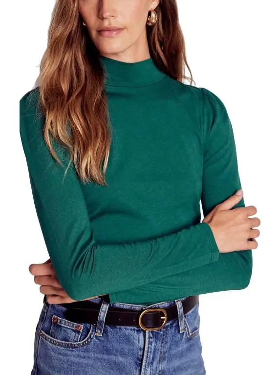 Boden Mock Neck Top - Emerald Night