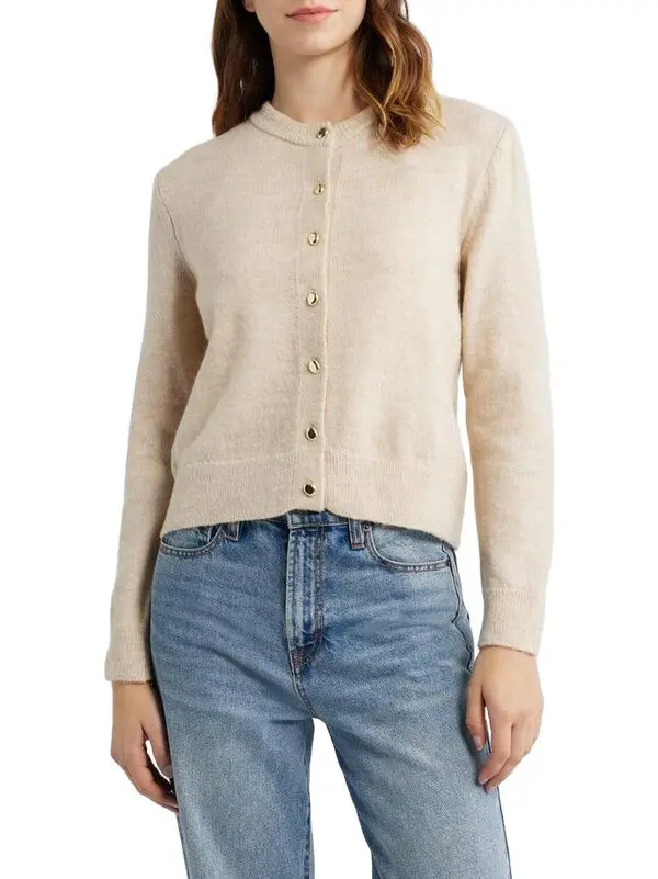 Mango Eliote Crop Cardigan - Ecru