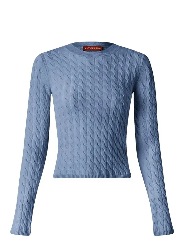 Altuzarra Milla Cashmere Cable-knit Sweater - Lt Blue