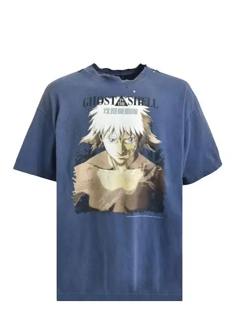 SAINT MXXXXXX X Ghost In The Shell Tee Shirt - Navy Blue