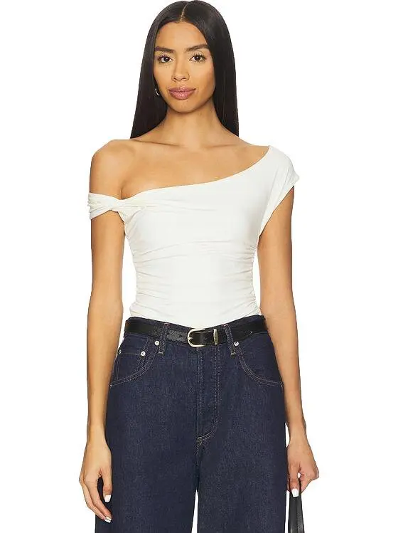 WeWoreWhat Twisted Off The Shoulder Top - Ivory