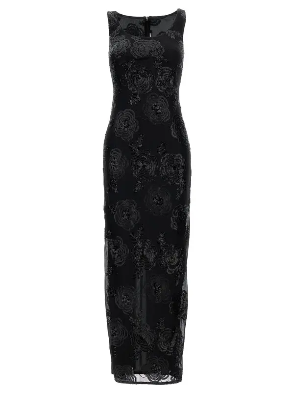 ROTATE BY BIRGER CHRISTENSEN Maxi Dress With Bead Detailing - Black