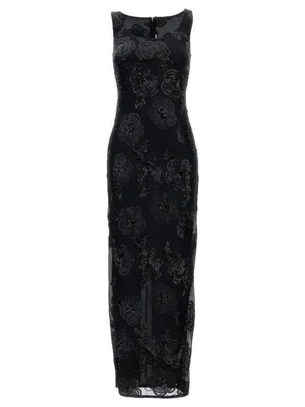 ROTATE BY BIRGER CHRISTENSEN Maxi Dress With Bead Detailing - Nero