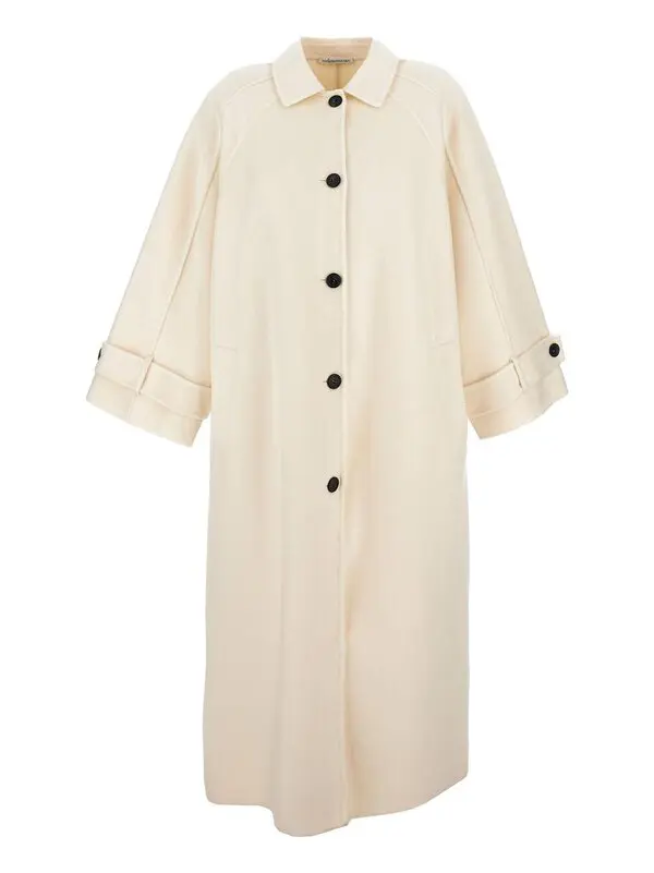 STEFANO MORTARI Wool And Cashmere-blend Coat - White