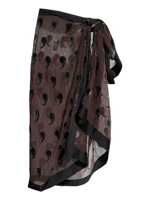 Tory Burch Wrap-tie Skirt - Brown
