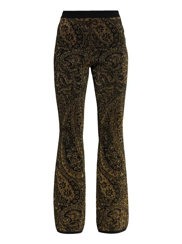 Etro Lurex Paisley Trousers - Black
