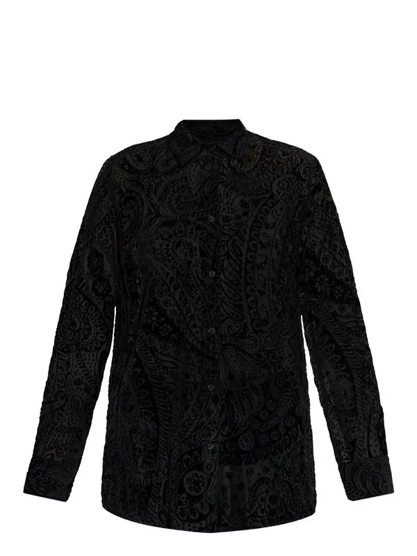 Etro Patterned Velvet Finish Shirt - Black