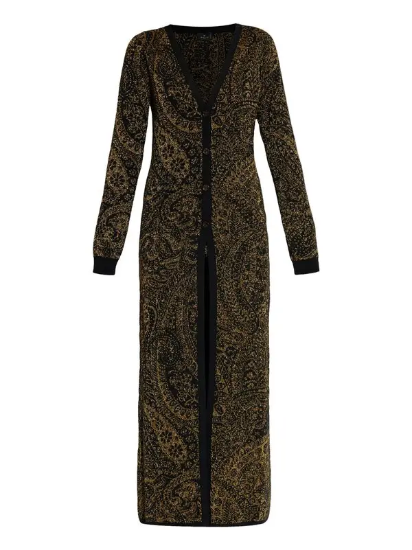 Etro Long Cardigan With Lurex Thread - Black