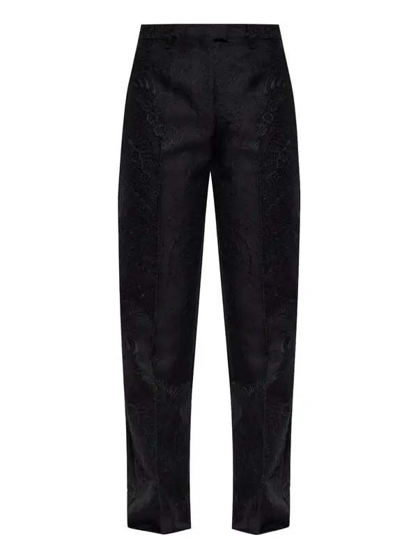 Etro Jacquard Creased Trousers - Black
