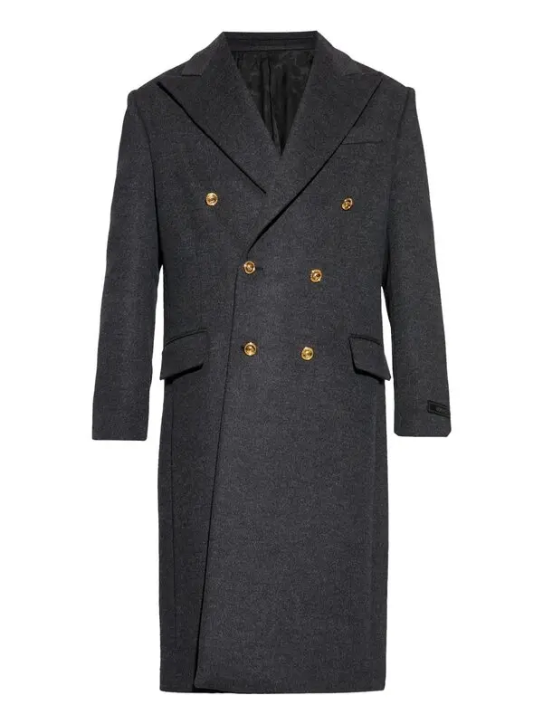 Versace Double-breasted Wool Coat - Grey