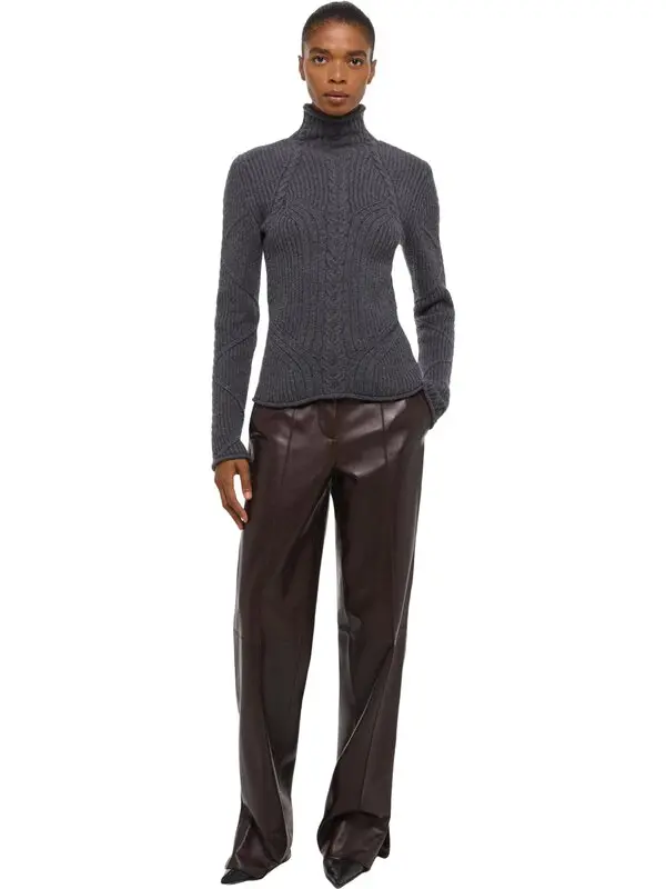 Helmut Lang Cable Turtleneck - Charcoal