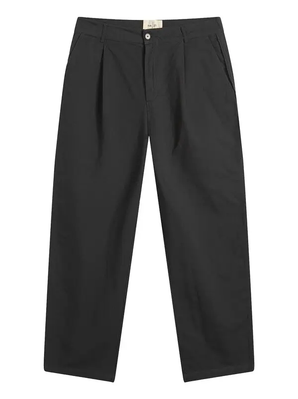 Folk Wide Fit Trousers - Soft Black Topstitch