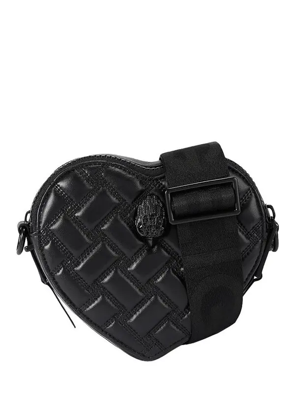 Kurt Geiger Kensington Heart Mini Quilted Leather Crossbody - Black