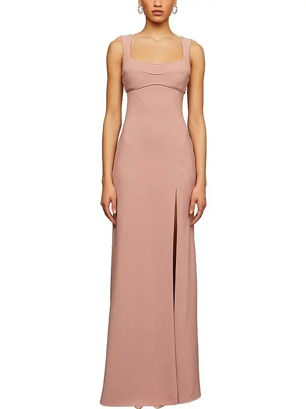 AMUR Venice Embellished Maxi Dress - Taupe Bloom