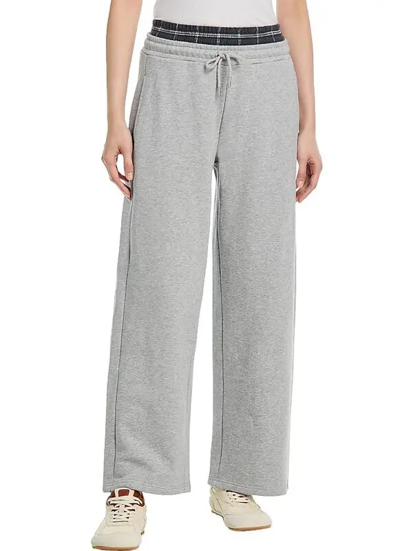 Vintage Havana French Terry Wide-leg Pants - Grey
